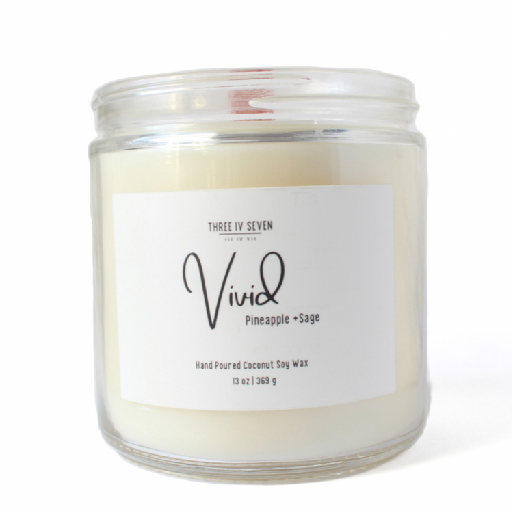 Vivid 13oz scented candle – ThreeIVSeven